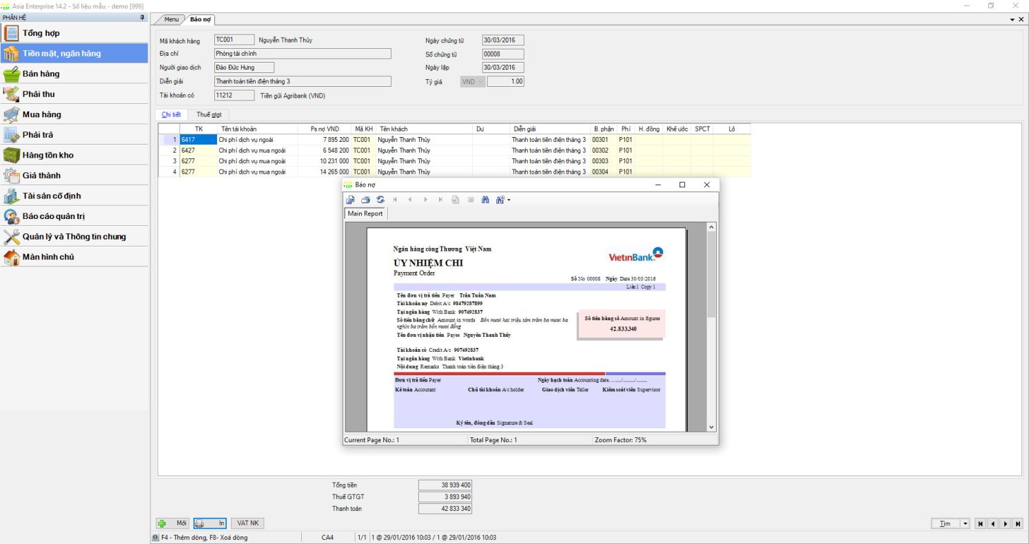 Phần mềm quản lý kế toán doanh nghiệp - Asia Soft