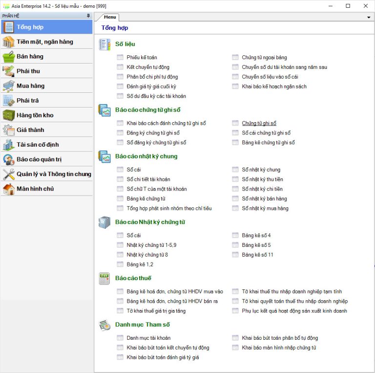 Phần mềm quản lý kế toán doanh nghiệp - Asia Soft