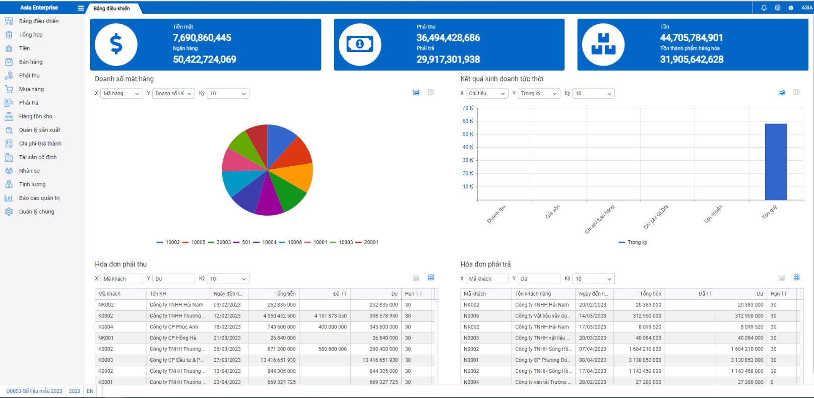 Phần mềm Kế Toán và Quản Trị Doanh Nghiệp Asia Enterprise 21