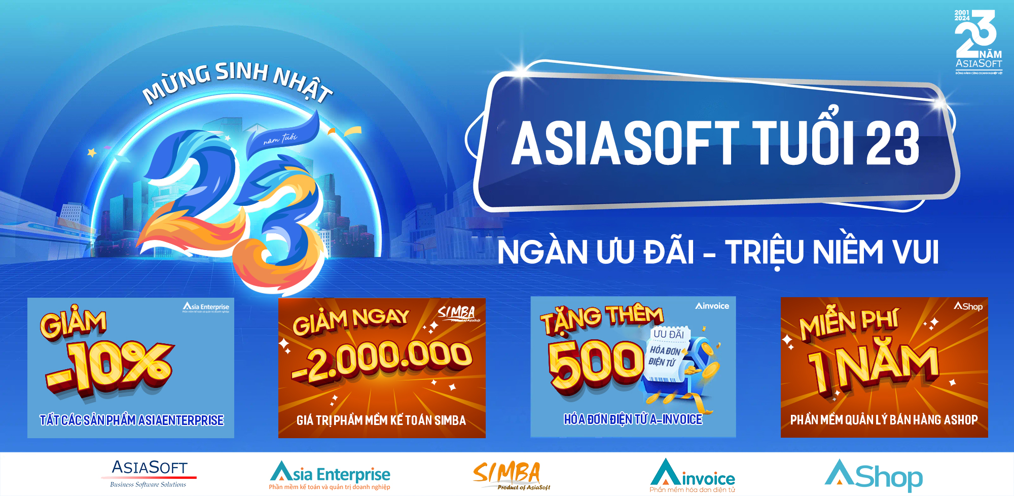 MỪNG SINH NHẬT TUỔI 23 – THẢ GA ƯU ĐÃI từ ASIASOFT - Asia Soft